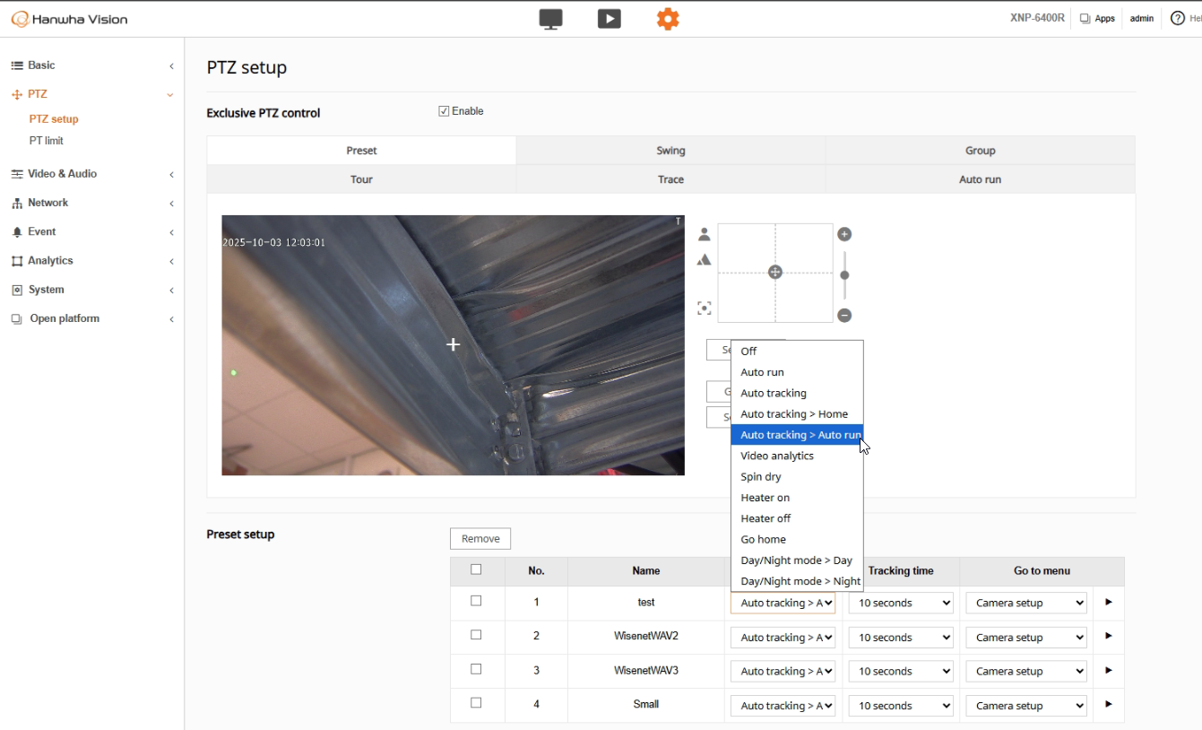 How to set up Auto Tracking on a PTZ – Hanwha Vision Europe