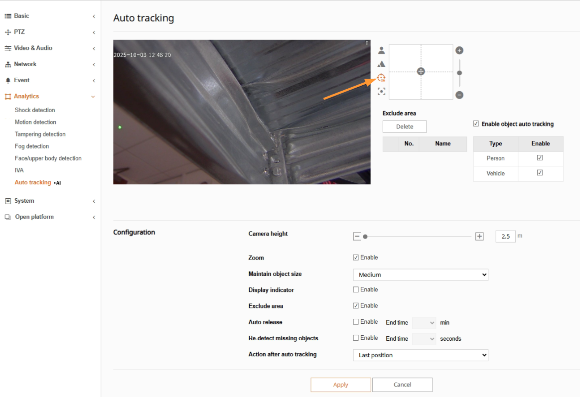 How to set up Auto Tracking on a PTZ – Hanwha Vision Europe