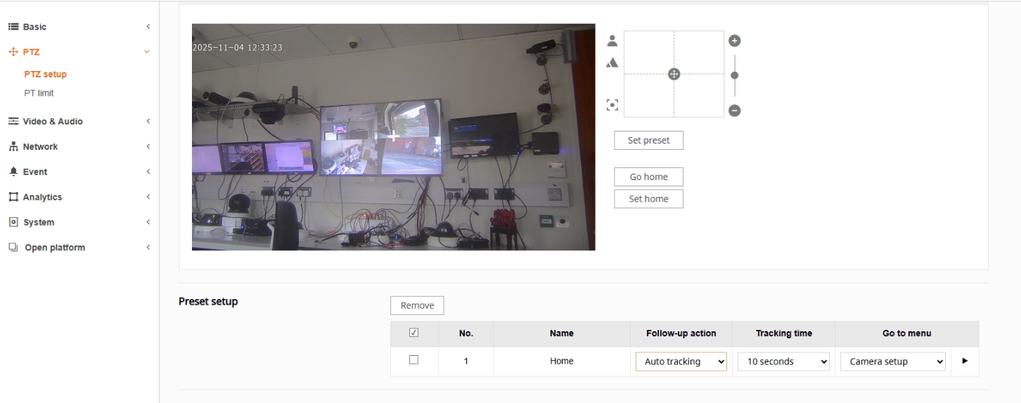 PTZ Auto Tracking - how to configure when using camera i/os and presets ...