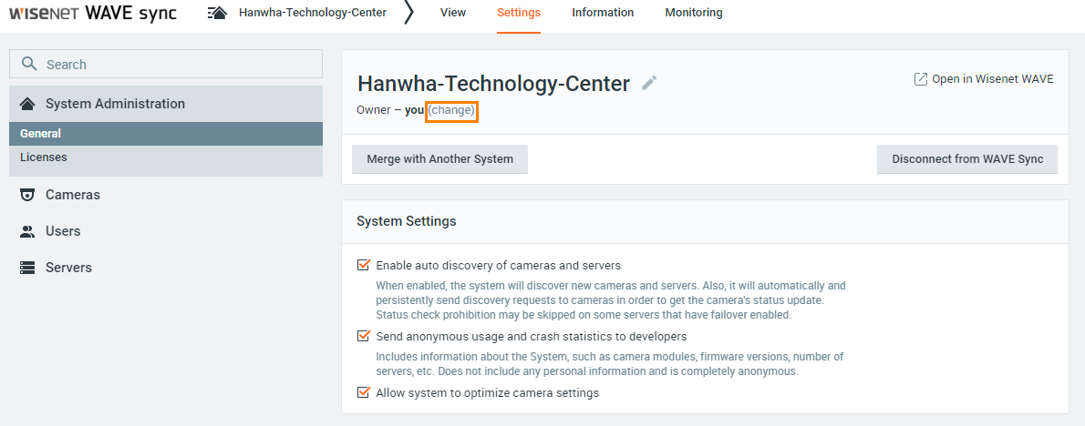 How to transfer ownership of a WAVE Sync account – Hanwha Vision Europe